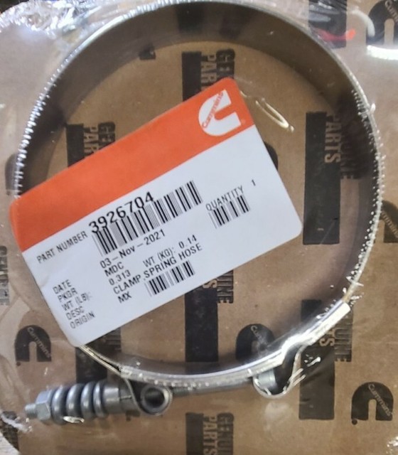 CUMMINS SPRING HOSE CLAMP 3926704 for sale online | eBay