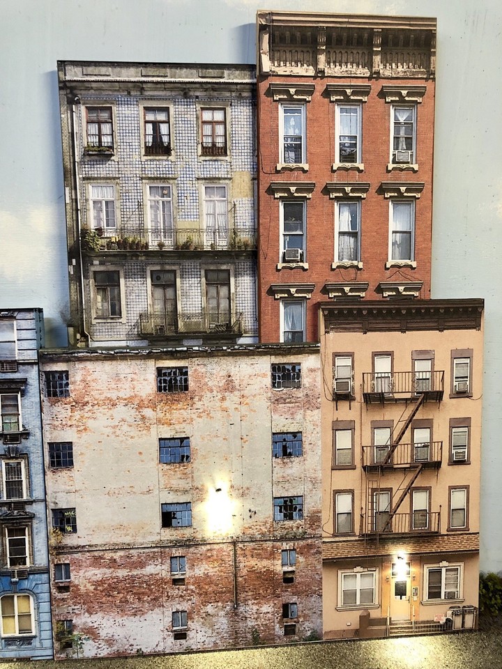 HO Scale Scratch Built UP 3D Collage -8 Apartment Building Flats #1 LED ...