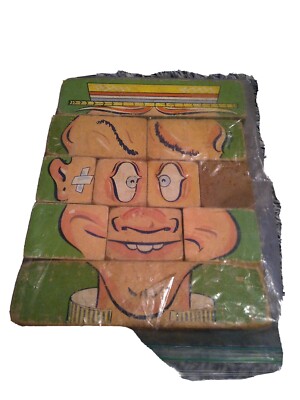 VINTAGE Halsam Changeable Charlie Set Wooden Puzzle Toy without box ...