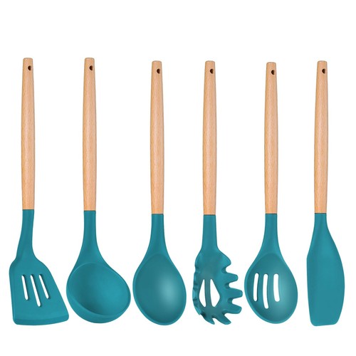 6 PCS Kitchen Utensils, Cooking Utensils Set with Wooden Handle ...