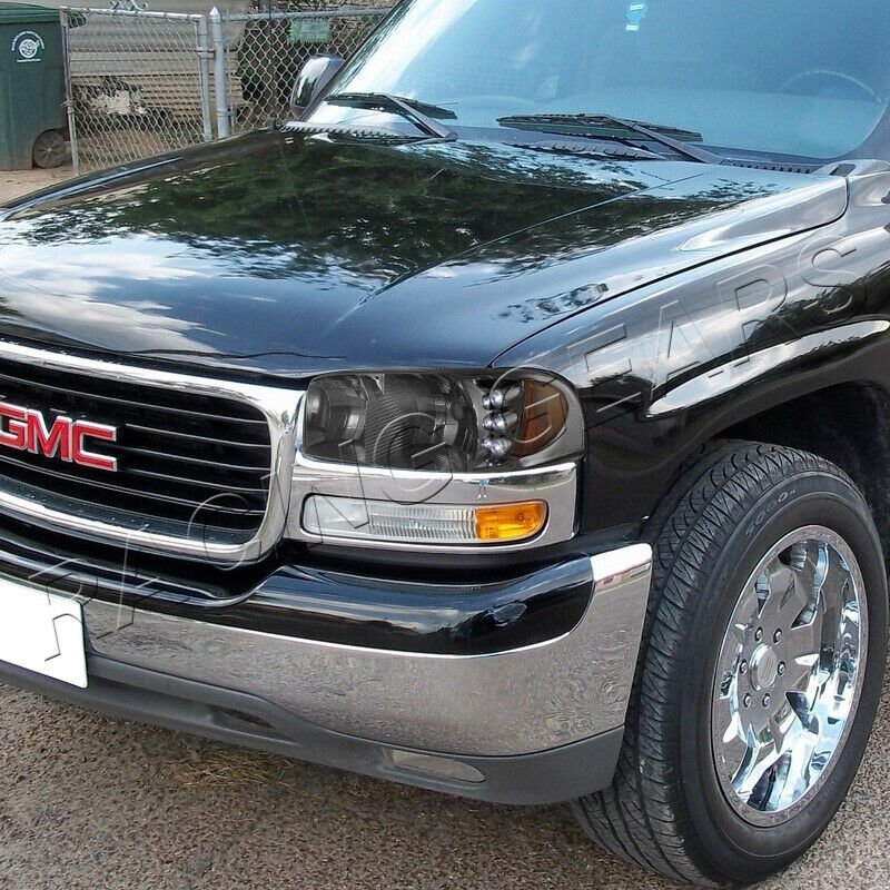 SMOKE LENS LED HEAD LIGHTS W/AMER REFLECTOR FIT 00-06 GMC YUKON XL 1500 ...