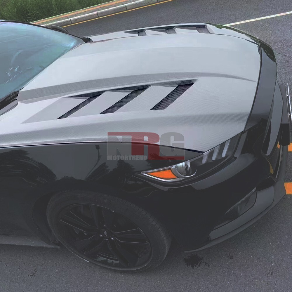 for 2018-2023 Mustang Ford AMS style vented Carbon Fiber Hood | eBay