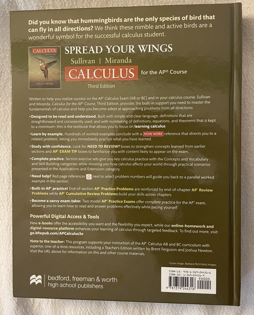 Calculus for the AP® Course by Kathleen Miranda and Michael Sullivan ...