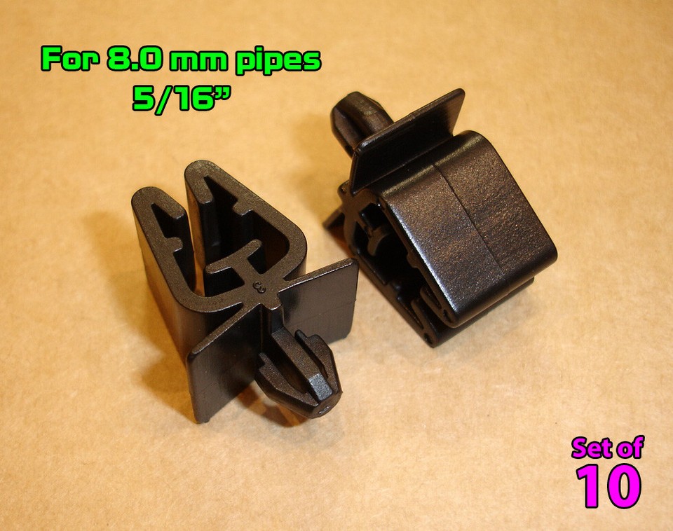 Set of 10 Single Plastic Brake Line Pipe Mounting Holder Clips 8.0mm 5/ ...