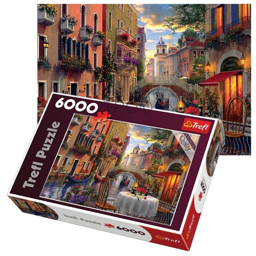 Trefl 6000 Piece Adult Large Romantic Venice Supper Meal Floor Jigsaw ...
