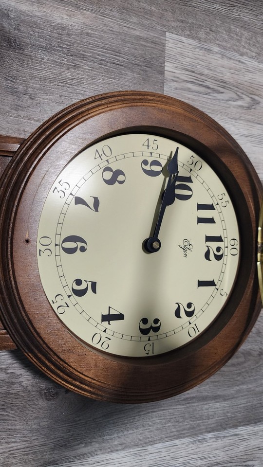 Elgin Regulator Pendulum Wall Clock Works Well D Battery Vintage | eBay
