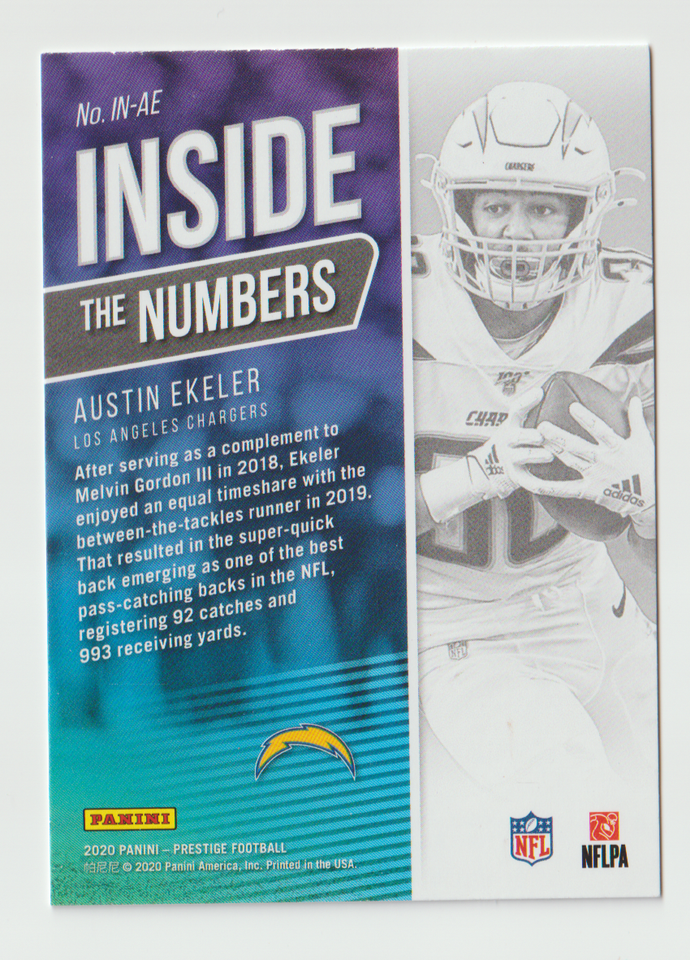 2020 Prestige Football Inside the Numbers #18 Austin Ekeler - Los ...