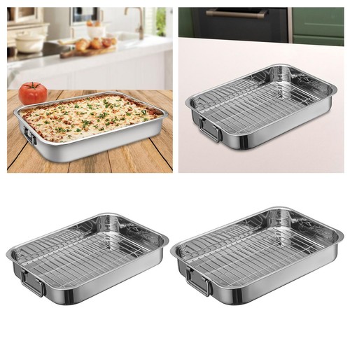 Roasting Pan Baking Pan BBQ Rectangle Baking Pans Tray Oven Baking Tray ...