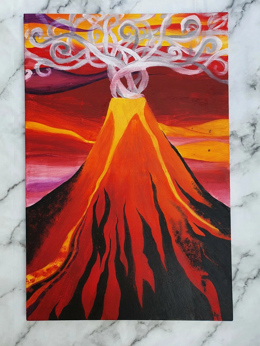 Volcano Acrylic Painting