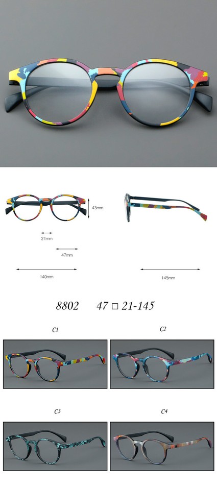 TR90 Cat's Eye Colored Painted Glasses Retro Women Full Rim Eyeglass ...