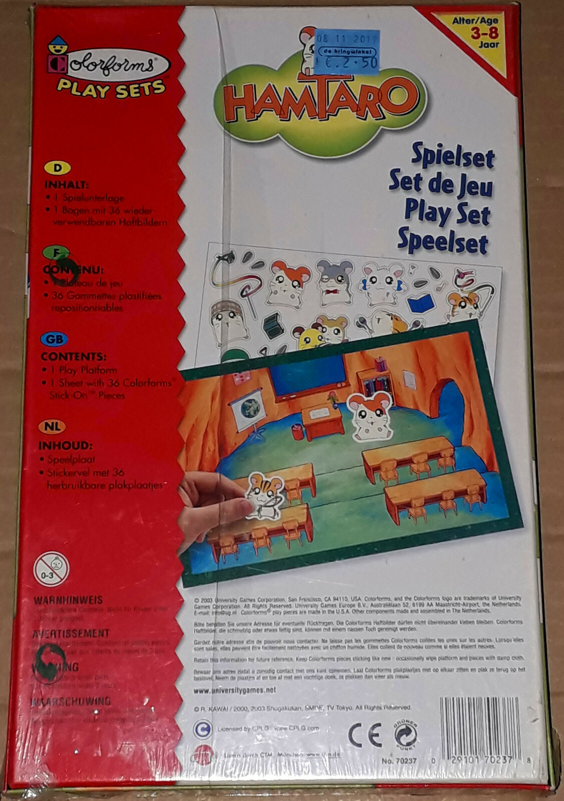 Rare HTF Vintage New Japan/Hasbro Hamtaro Ham Ham Colorforms Play Set ...