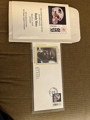 RANDY MOSS New England Patriots 2008 FDI STAMP/ENVELOPE (In Sleeve) | eBay