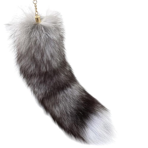 Therian tail Fluffy Fox Tail Fur Fox Tail Keychain furry tail Costume ...