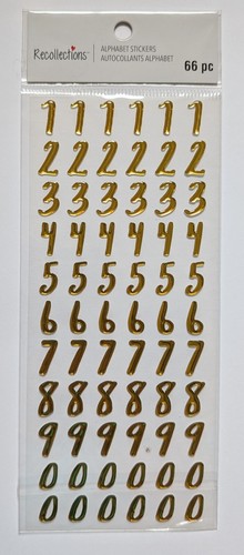Gold Epoxy Numbers Scrapbooking Stickers By Recollections | eBay