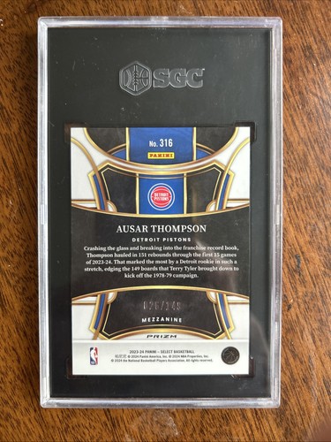 Ausar Thompson White Prizm 2023-24 Select #316 SGC 10 Gem O26/149 RC | eBay