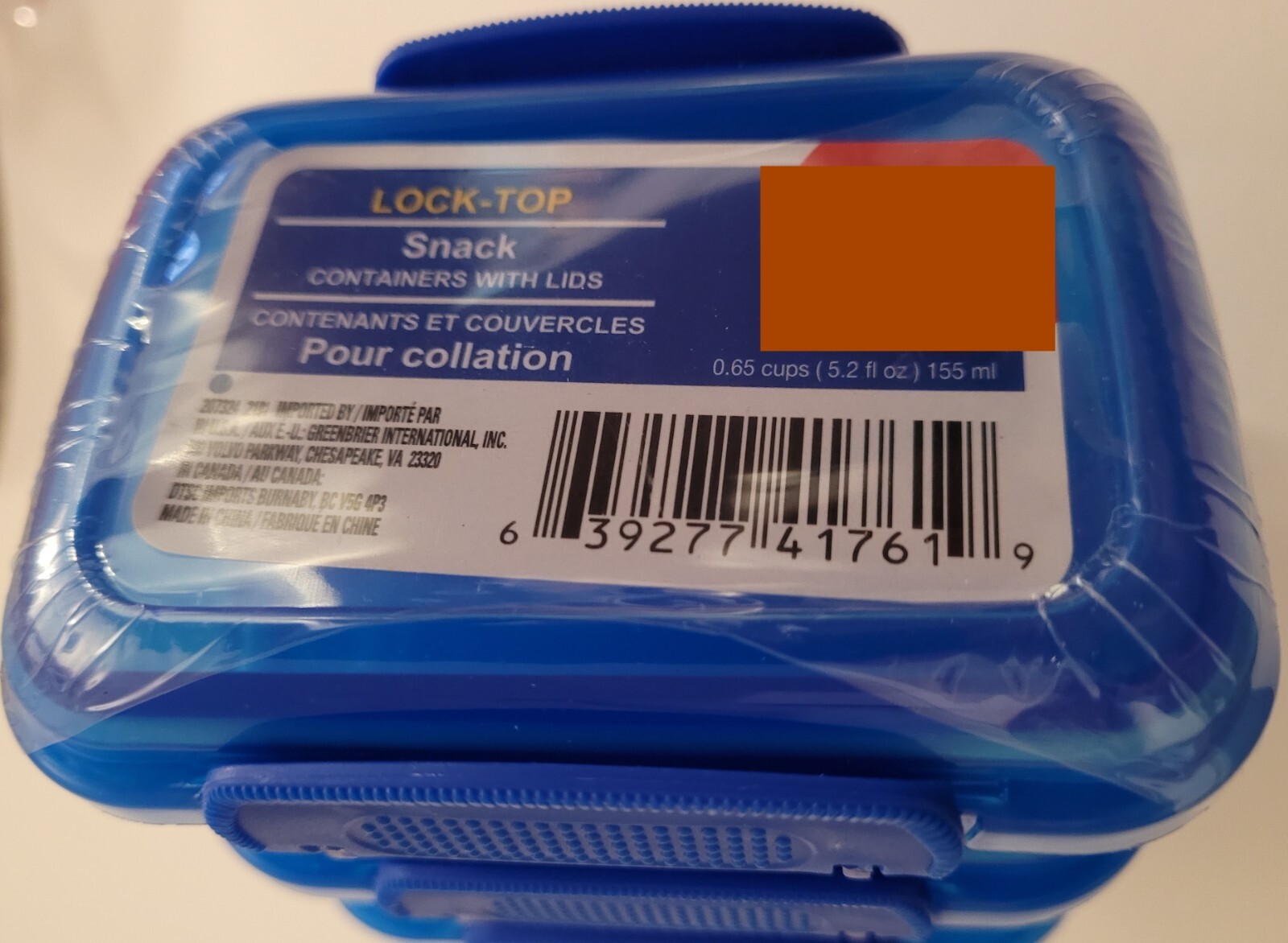 LOCK-TOP Snack Containers w Lids Stackable 5.2 Fl Oz, 2/Pk Select ...