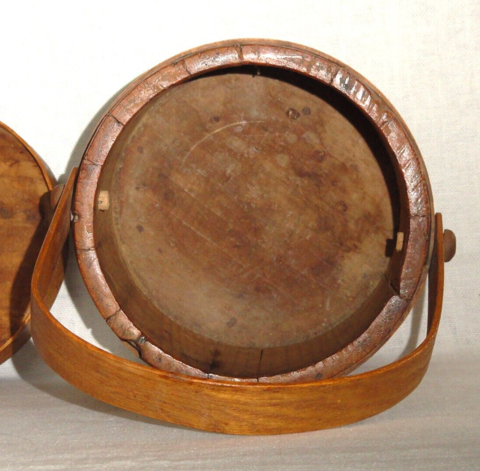 Antique Firkin ~ Small 7 1/2" Sugar Bucket w/Lid ~ Wood | eBay
