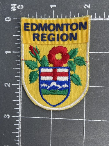 Vintage Edmonton Region Alberta Canada Patch Heraldic Shield Crest Coat ...