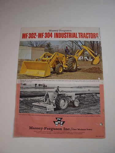 Massey-Ferguson MF 302 & 304 Tractor Backhoe Loader Brochure 12 pg ...