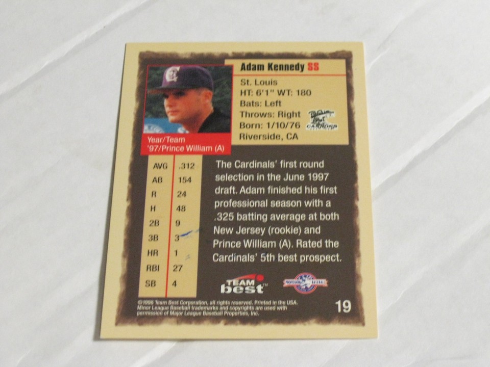 Adam Kennedy Autographed Baseball Card | eBay