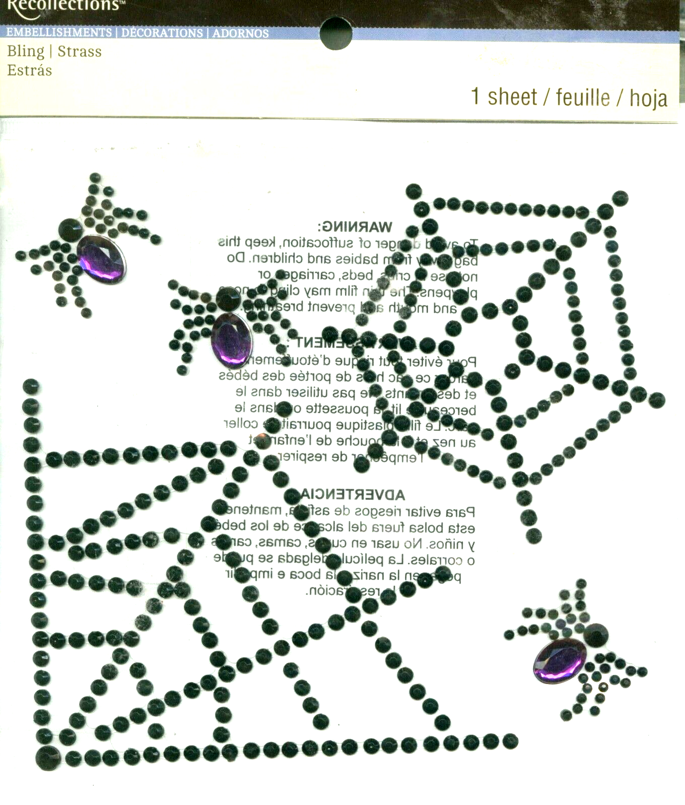 Spider Web Spooky Purple Gems Rhinestones Halloween Bling Recollections ...