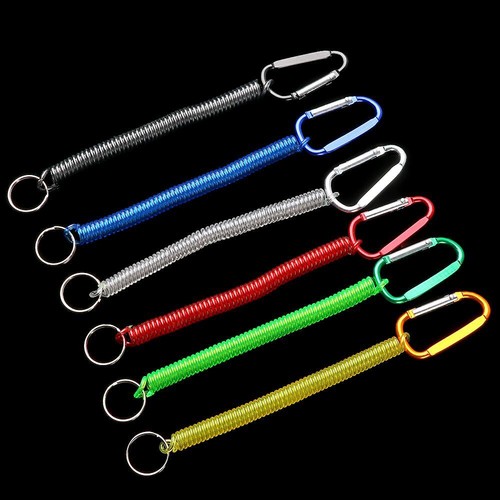 Fishing Lanyards Camping Carabiner Spring Elastic Rope Anti-lost Phone ...