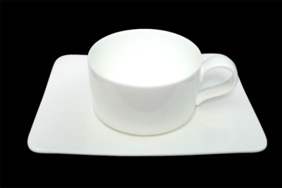 Teetasse mit Unterteller Villeroy & Boch Modern Grace weiß neuwertig ...