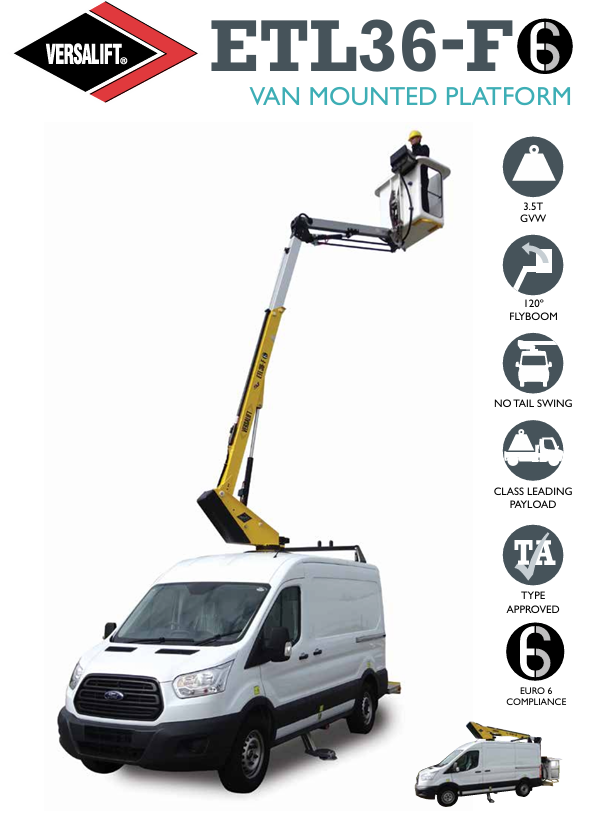 Ford transit Cherry Picker Versalift ETL36 MEWP Van Mounted Access ...
