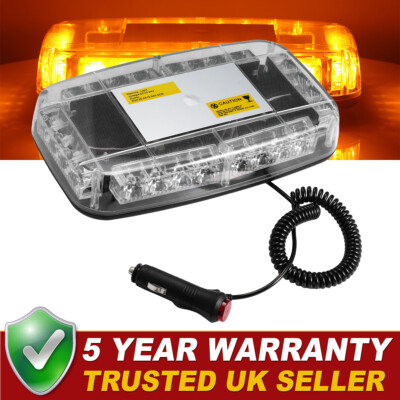 LED Warning Strobe Amber Flashing Beacon Magnetic Car Roof Recovery ...