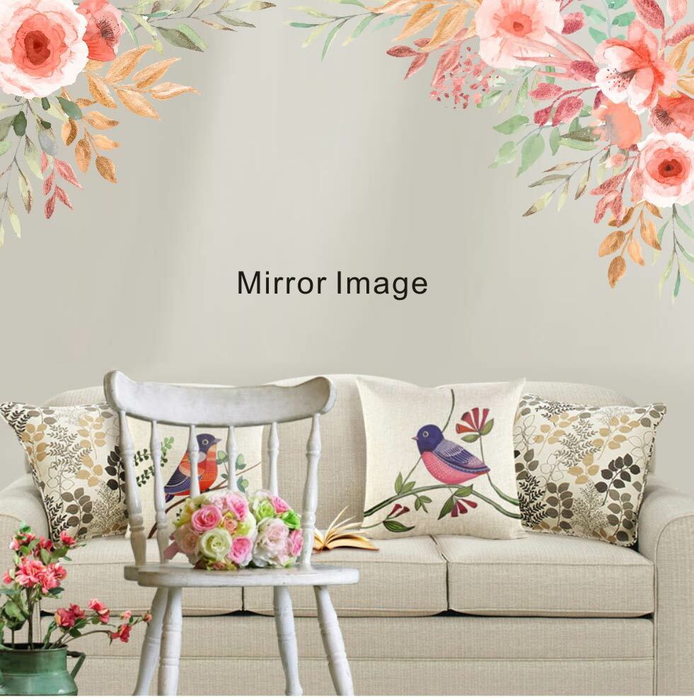 Corner Flower Branch Peach Blossom Wall Stickers Kids Nursery Decor ...