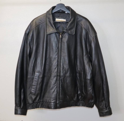 Vintage Perry Ellis Genuine Leather Quilted Full Zip Jacket Size 2XL | eBay