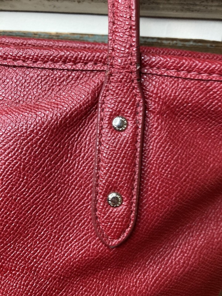 COACH RED CANVAS Mini City Zip Tote SHOULDERBAG | eBay