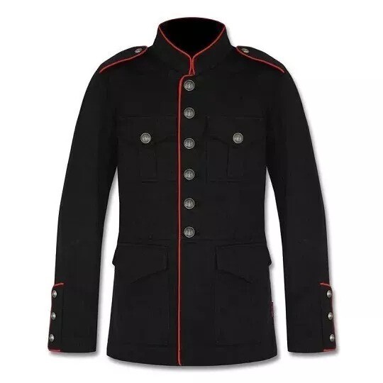 Men’s Black Gothic Army Parade Jacket – Military Style Repro Coat | eBay