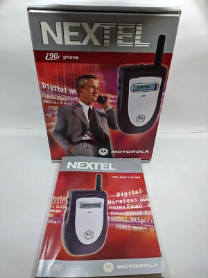 vintage nextel i90c phone box and manual only | eBay