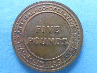W256) GREAT BRITAIN ROYAL ARSENAL CO-OP TOKEN £5 COPPER 27mm £4.50 ...