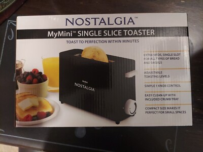 NEW! Nostalgia My Mini Single Slice Toaster ️ BLACK | eBay Australia