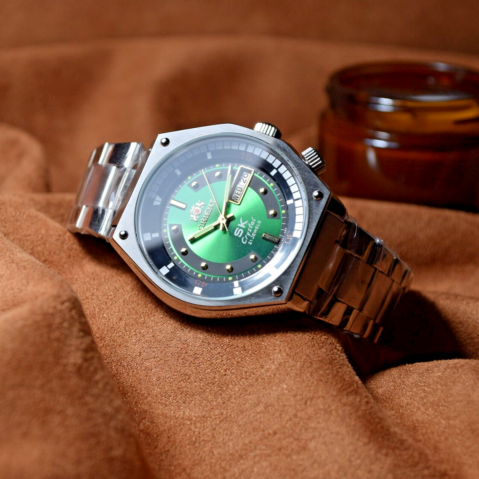 Japane Watch Orient SK Sea King Crystal KD King Diver Green Dial Watch ...