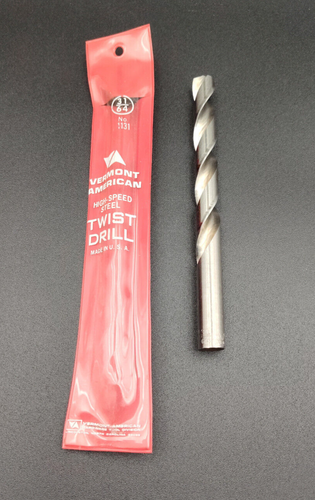 31/64" Drill Bit HSS, Jobber Length. NOS Vermont American, Made in the ...