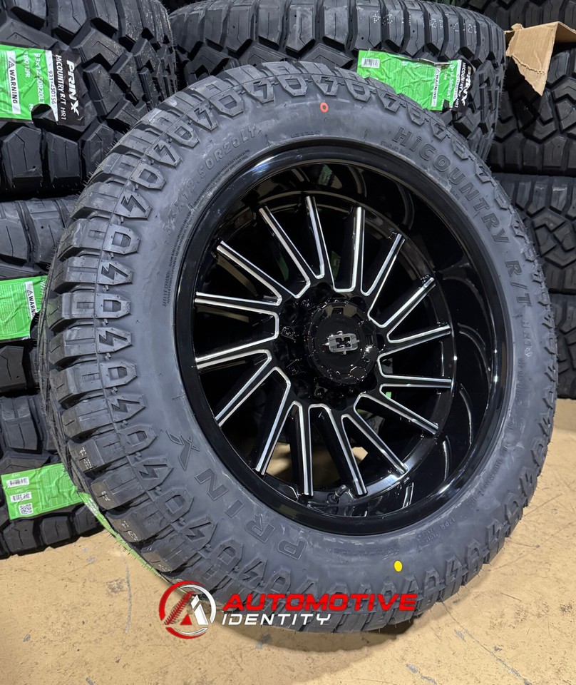 20x10 Vision Rapier Black Wheels 33" Prinx RT Tires 8x170 Ford Super ...
