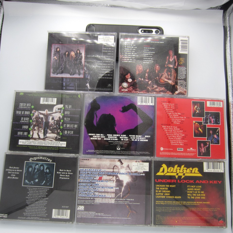 Heavy Metal Rock CD Lot of 9 ACDC, Kiss, Guns n Roses, Pantara ...