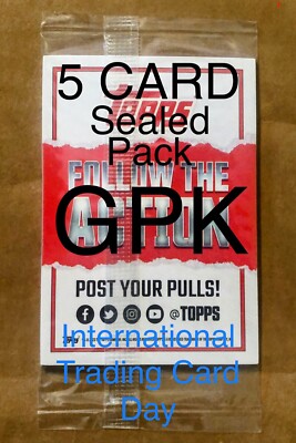 2023 GPK Topps International Trading Card Day 5 Card Sealed Pack | eBay