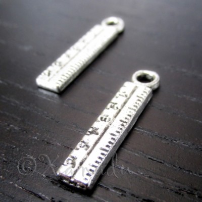 Ruler Charms 24mm Antiqued Silver Plated Pendants C2684 - 10, 20 Or ...