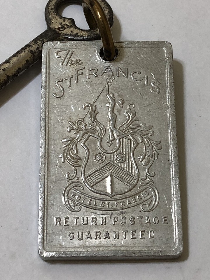 Vintage HOTEL ST FRANCIS - San Francisco - Key Fob & Skeleton Key ...