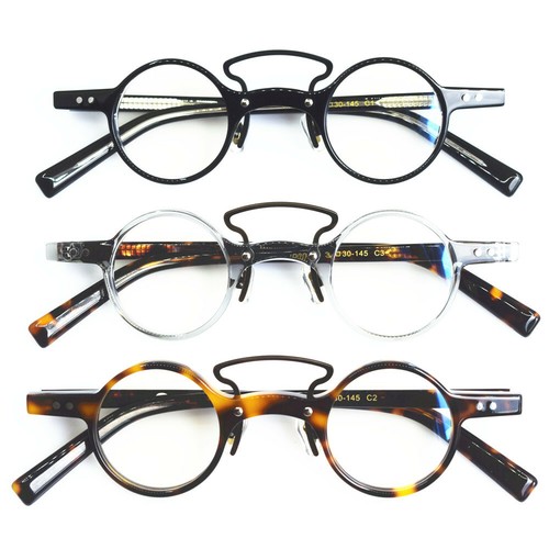 Vintage Hand Made Acetate Retro Small Round Eyeglass Frames Glasses ...