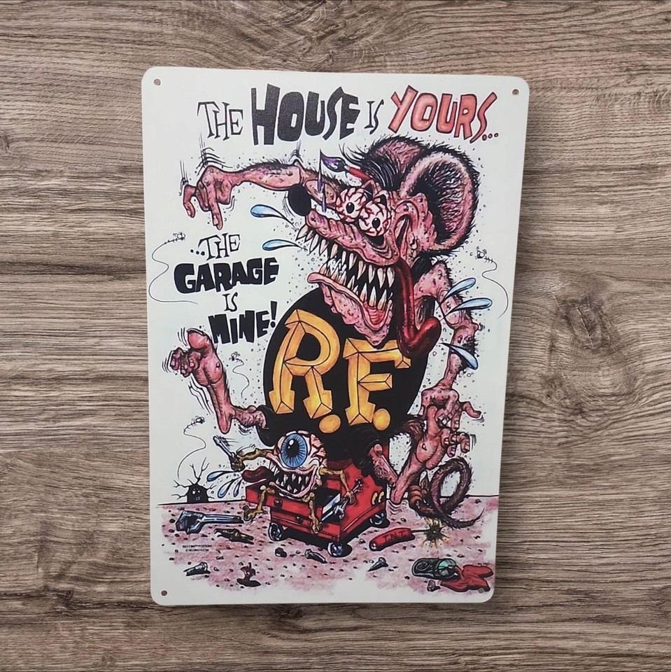 Rat Fink Tin Sign Metal Sign Decorative Plaque Painting Wall Decor 12 ...