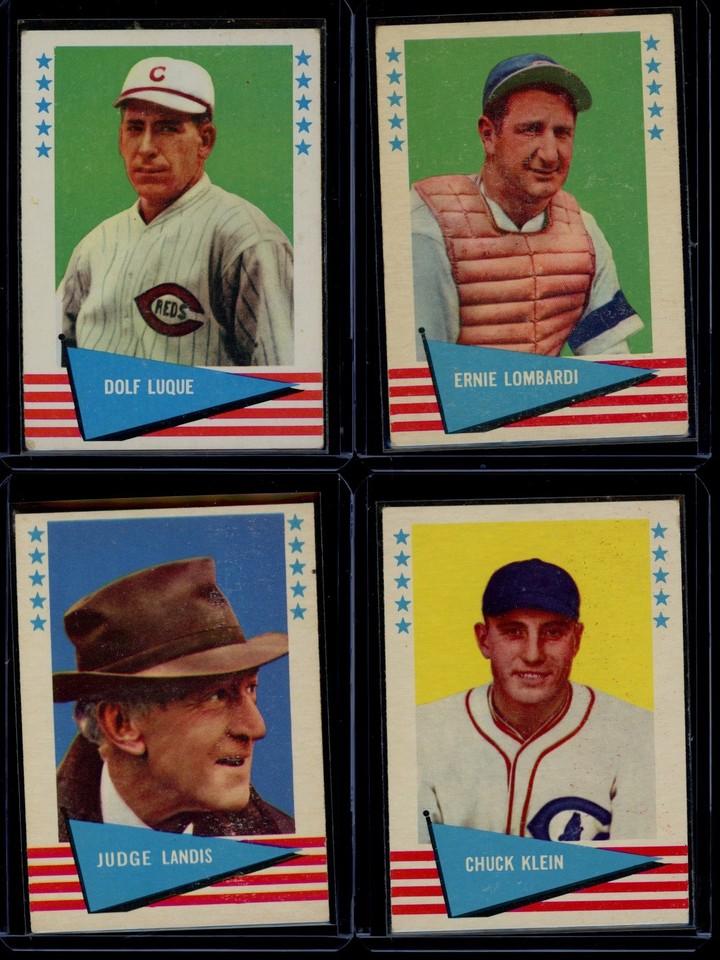 1961 Fleer Baseball Lot (58) w/ Babe Ruth Ty Cobb Hornsby Mathewson HOF ...