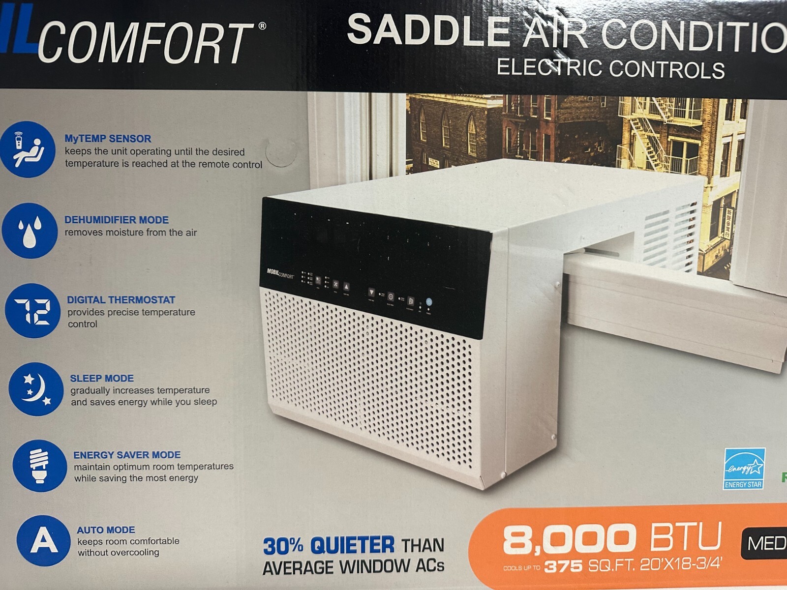 8K Saddle Air Conditioner 8,000BTU AC Window Sill 12,000 BTU( ASHRAE ...