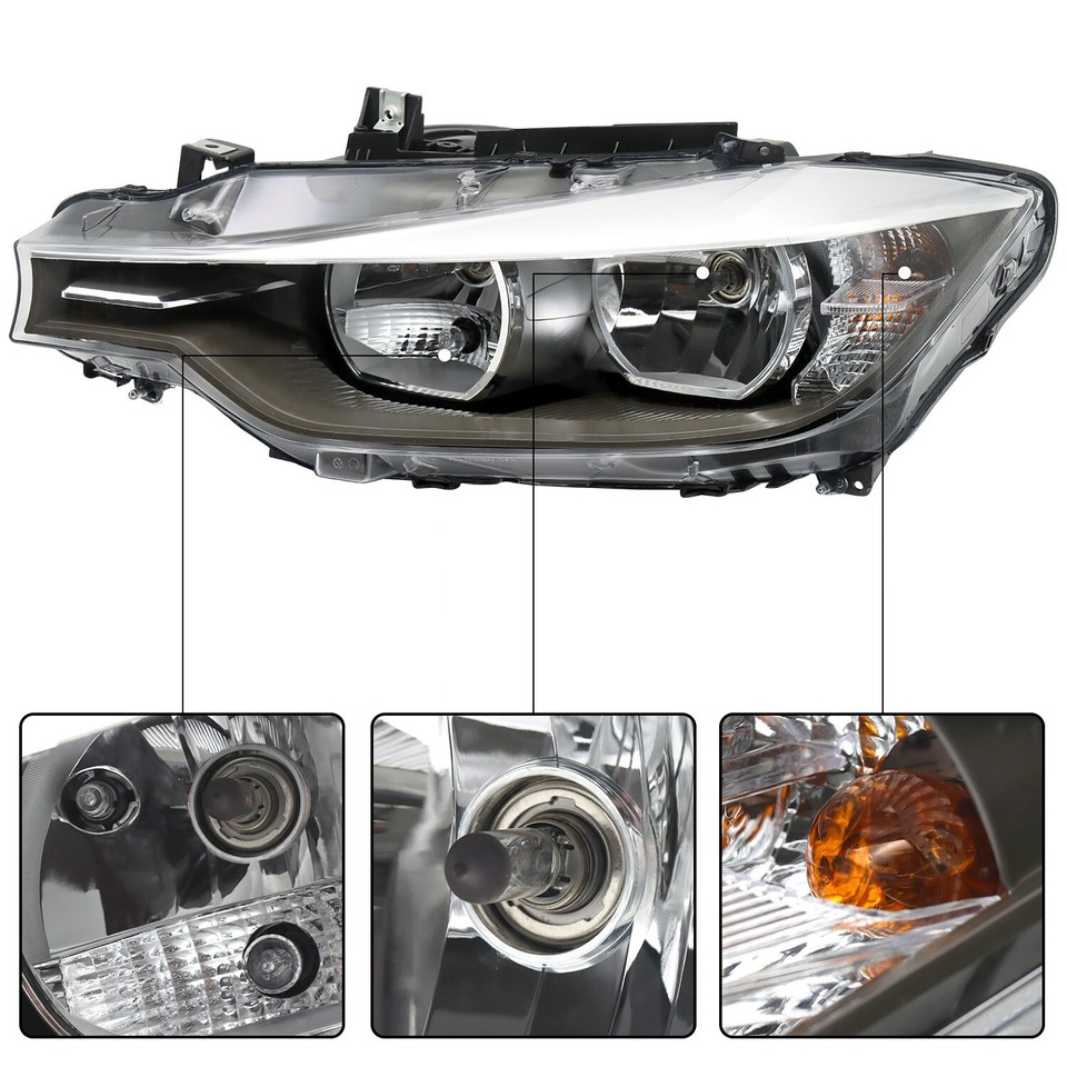 For BMW 2012-2015 F30 320i 328i 335i Halogen Headlight Assembly Pair ...