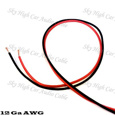 50' EACH RED and BLACK - 100 ft 12 Gauge AWG Primary / Remote Wire Lead ...