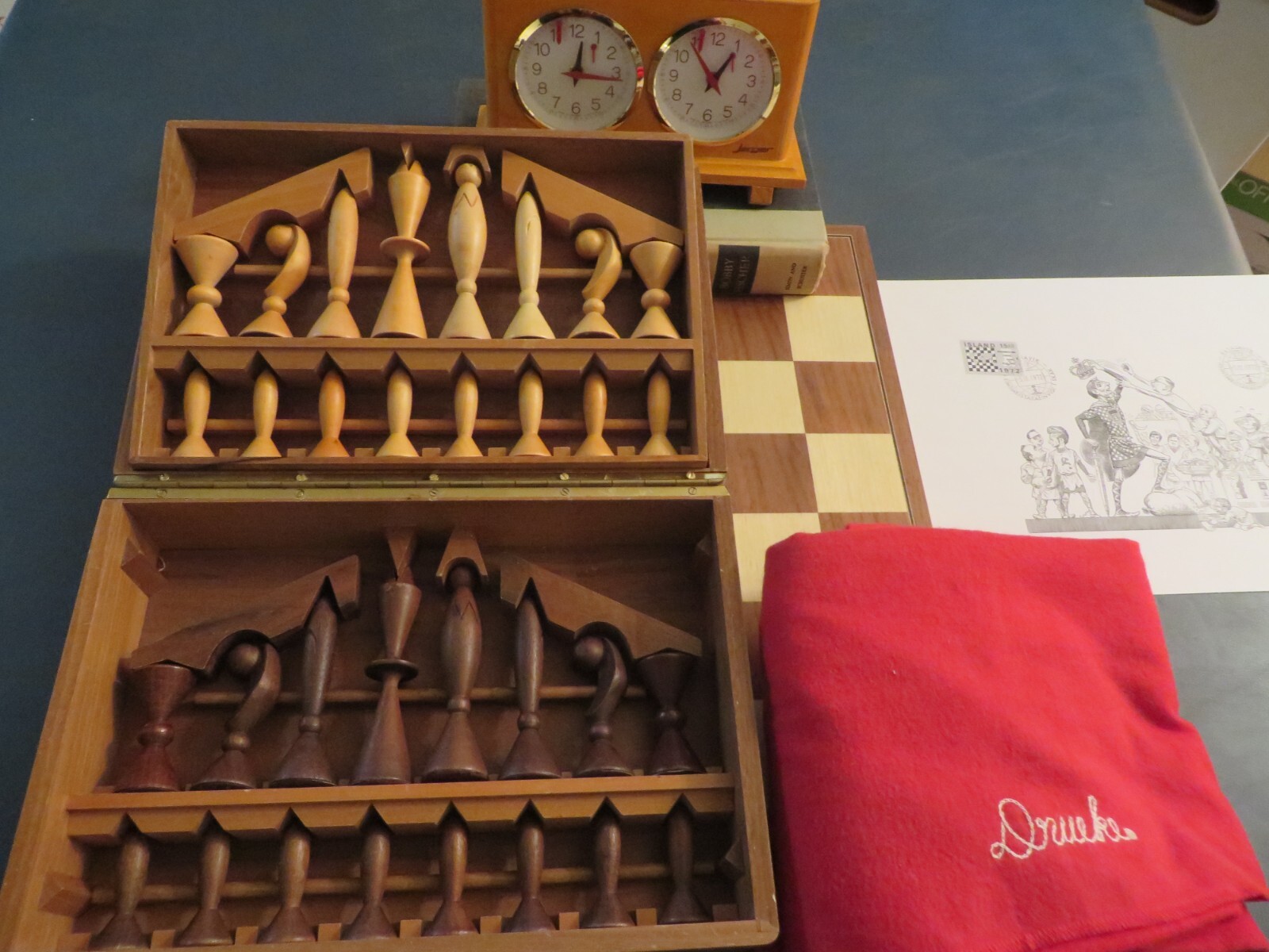 Vintage Allan Troy Chess Set-ANRI Space Set FTMWHE #4/ wood board ...